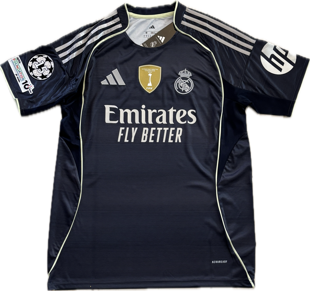 Real Madrid 2025-26 Adidas Mbappe Bellingham Away Jersey with Intercon ...