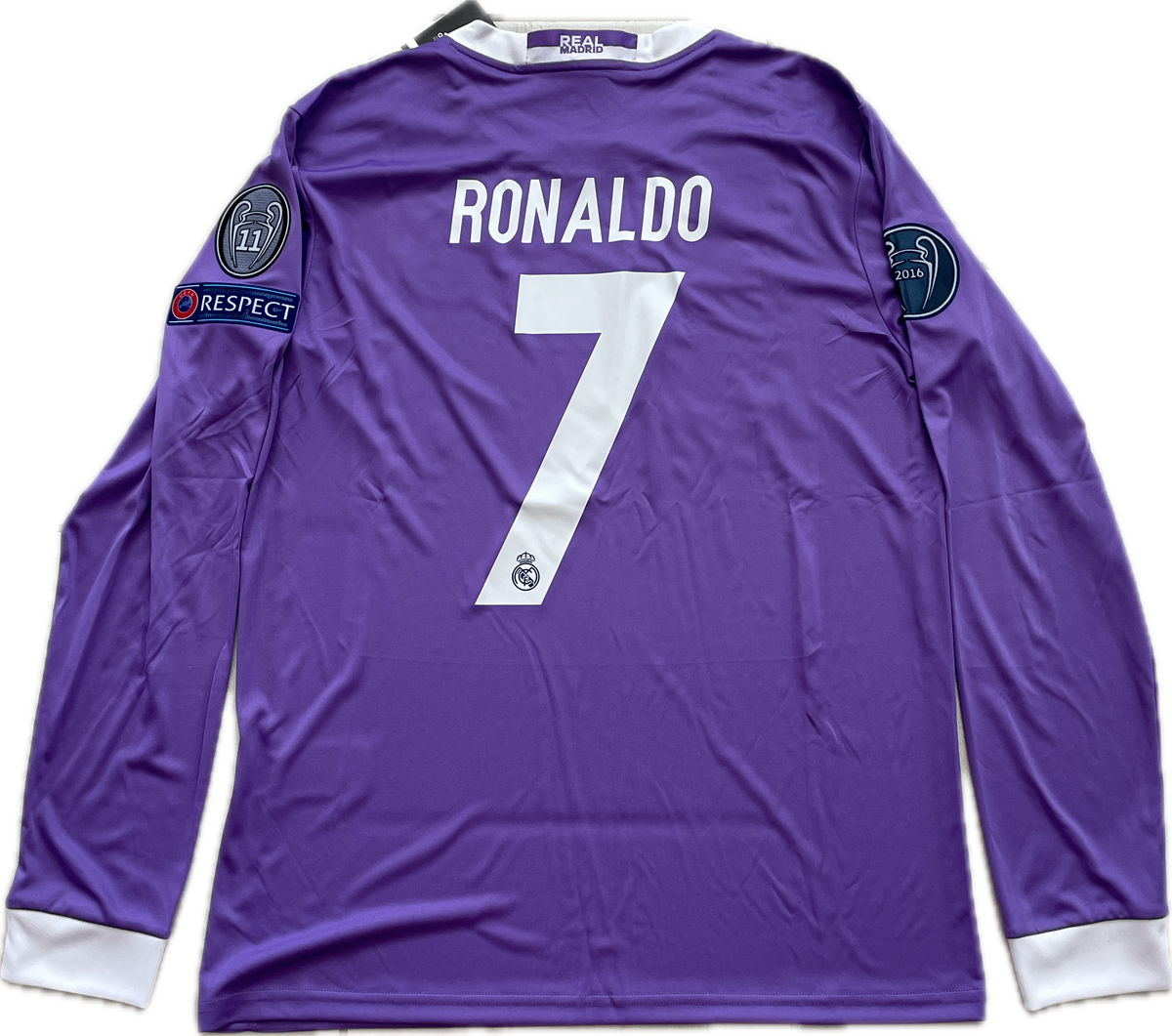 Ronaldo Jersey #7 Madrid 2016-2017 Adidas Real Madrid Long Sleeve Socc ...
