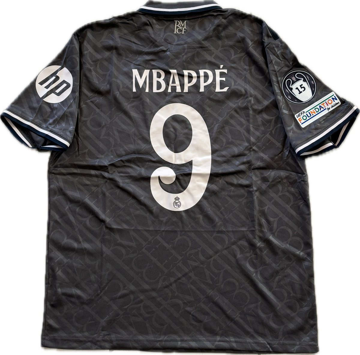Kylian Mbappe 9 Real Madrid 2023/24 Home Jersey 15 champions league Bl ...
