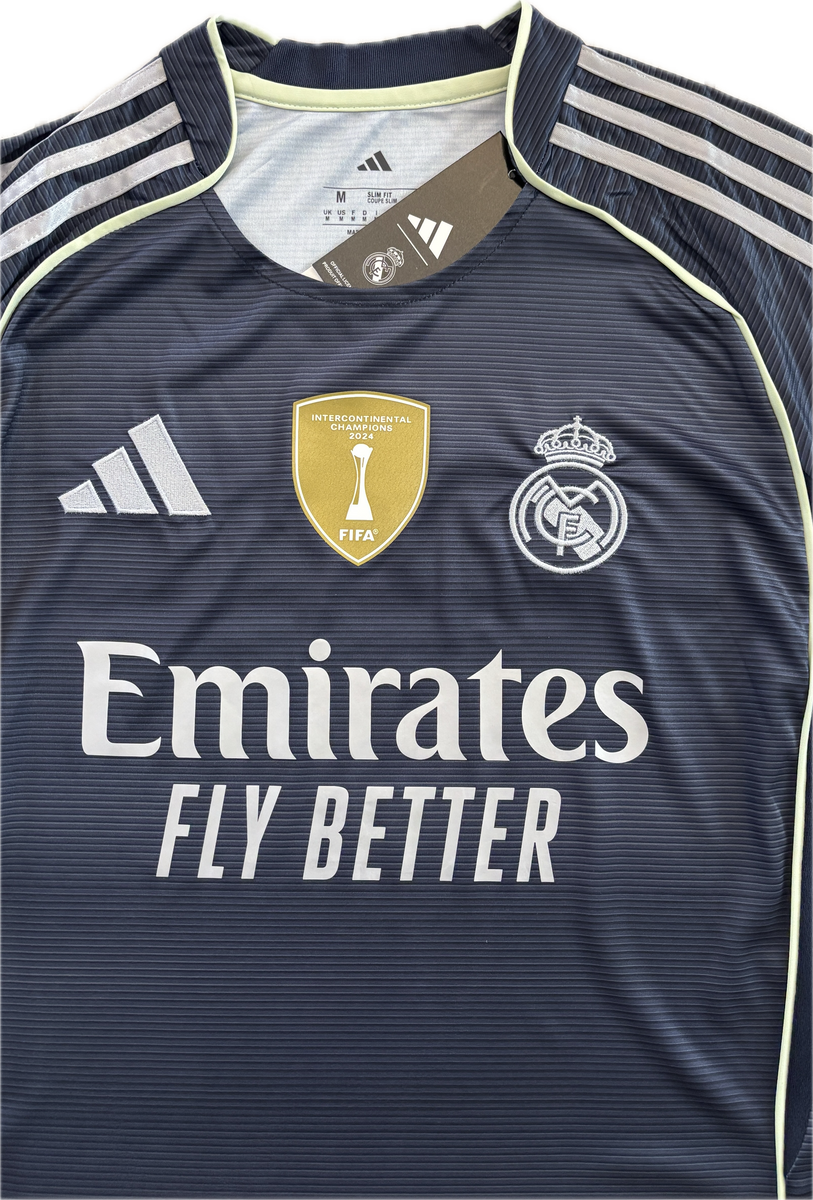 Real Madrid 2025-26 Adidas Mbappe Bellingham Away Jersey with Intercon ...