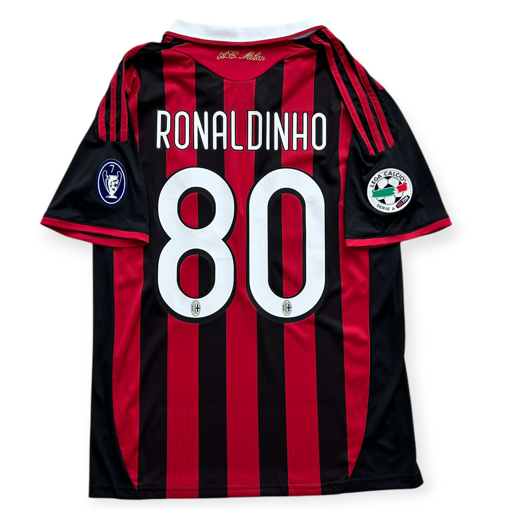 Ronaldinho 80 Jersey AC Milan Adidas 2008 2009 Retro Football Soccer J ...