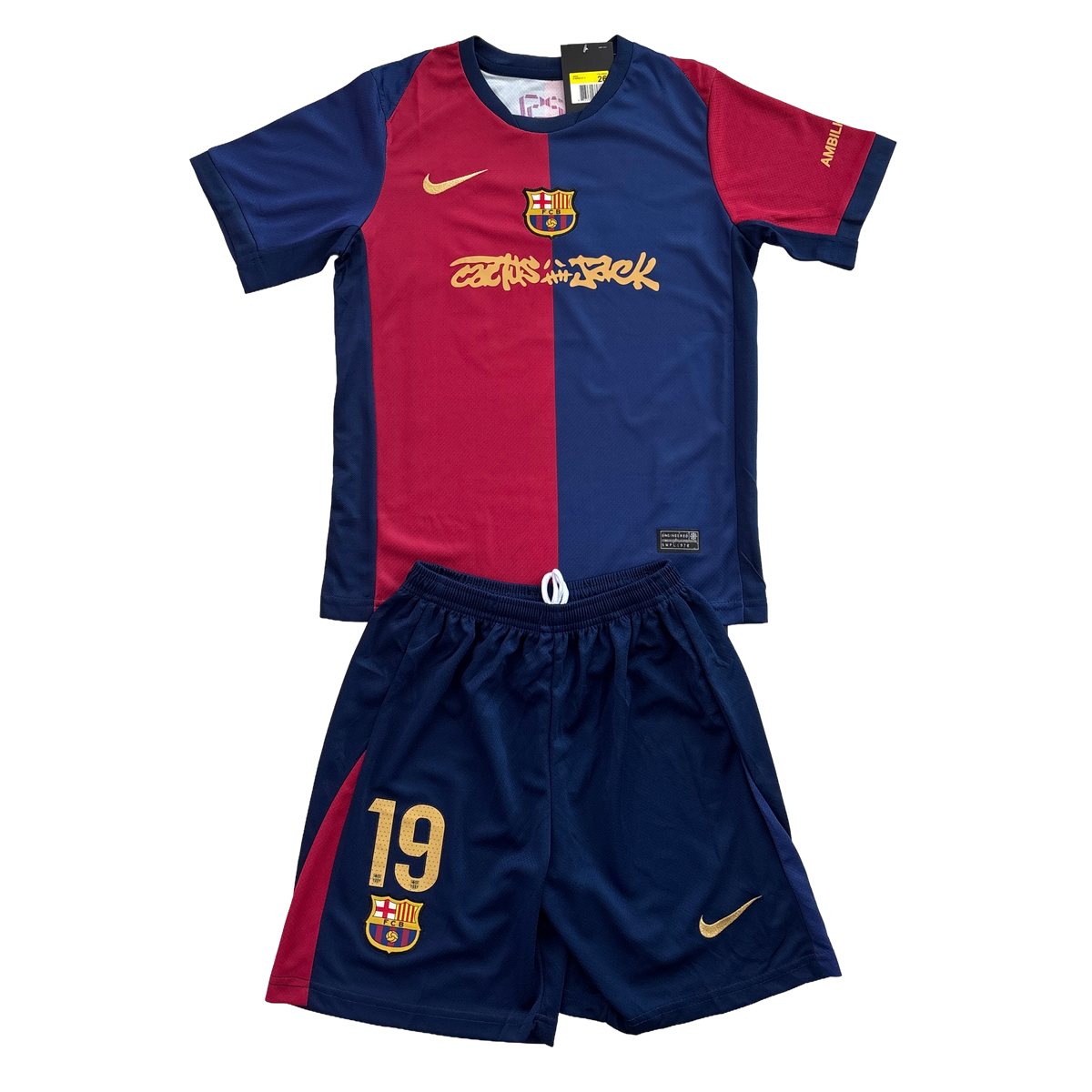 Lamine Yamal #19 FC Barcelona x Travis Scott Cactus Jack Youth Kids So ...